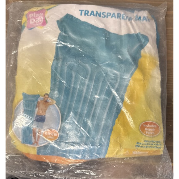 Play Day | Swim | Play Day Inflatable Transparent Pool Mat Blue | Poshmark